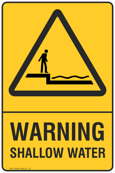 Warning Warning Shallow Water Safety Signs and Stickers Warning Safety ...