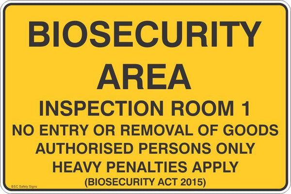 Biosecurity Area- Inspection Room 1 Safety Signs - Stickers - Safety ...