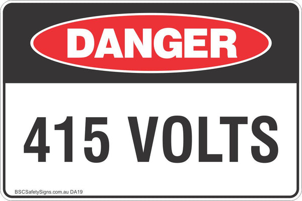 415 Volts Safety Sign - Danger Safety Signs - Stickers - Safety Signage ...