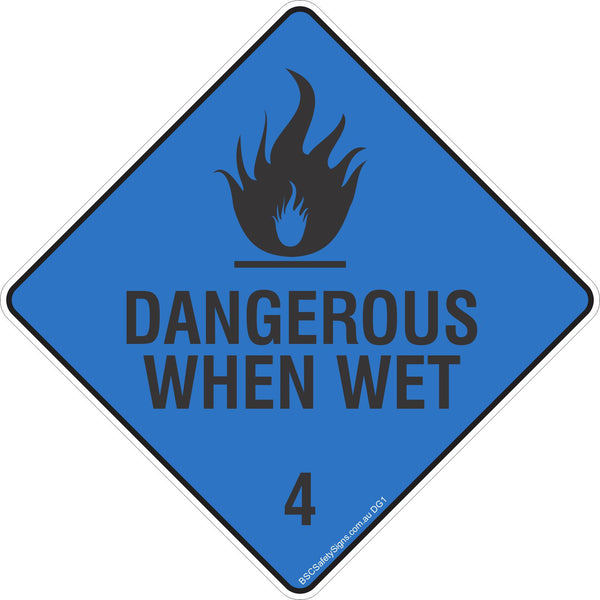 Dangerous When Wet 4 Safety Signs & Stickers – BSC Safety Signs Australia