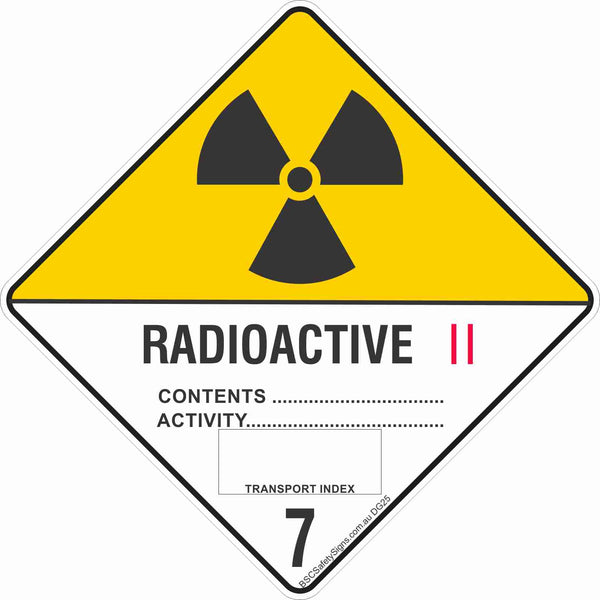 Radioactive 7 Category II Safety Signs, Stickers & Placards – BSC ...