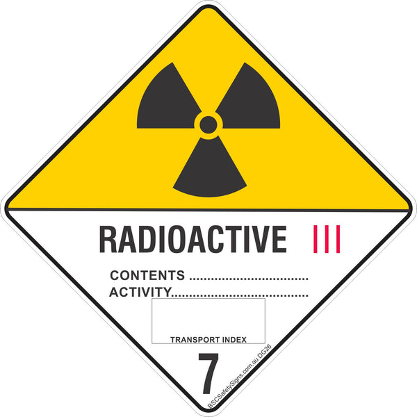 Radioactive 7 Category III Safety Signs, Stickers & Placards – BSC ...