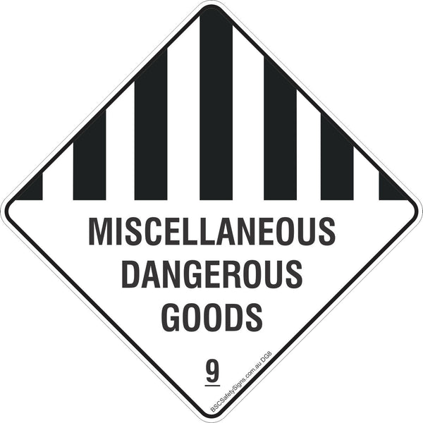 Miscellaneous Dangerous Goods 9 Safety Signs, Stickers & Placards – BSC ...