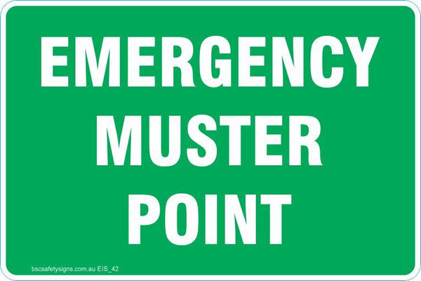 Emergency Information Emergency Muster Point Safety Signs - Stickers ...