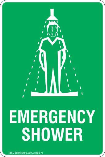 Emergency Information Emergency Shower Safe Workplace - Stickers ...