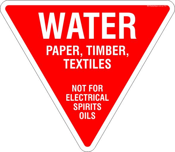 Water Triangle Fire Fire Safety Signs - Stickers - Safety Signage - BSC ...