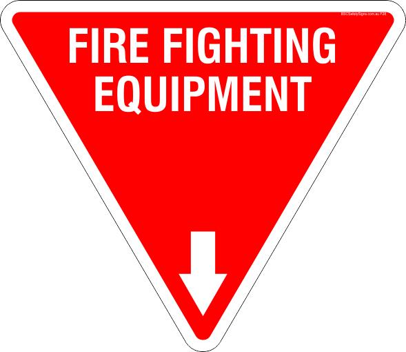 Fire Fighting Equipment Triangle Fire Safety Signs - Stickers - Safety ...