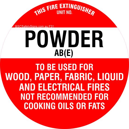 This Fire Extinguisher Power AB (E) - Disc Fire Maker Fire Safety Signs ...