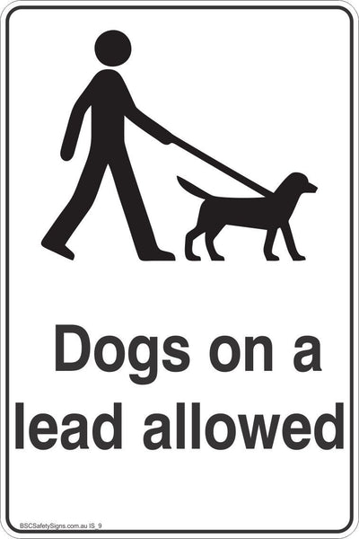 Information Dogs On Lead Allowed Safe Workplace - Stickers - Safety ...