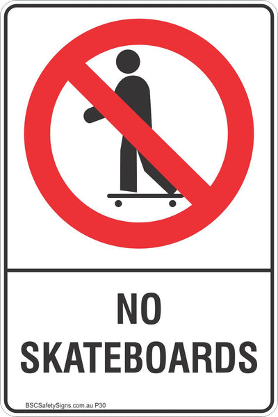 No Skateboards Safety Sign - Prohibited Stickers - Restricted Area ...