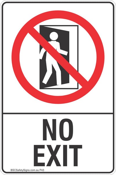 No Exit Safety Sign - Prohibited Stickers - Restricted Area - Labels ...