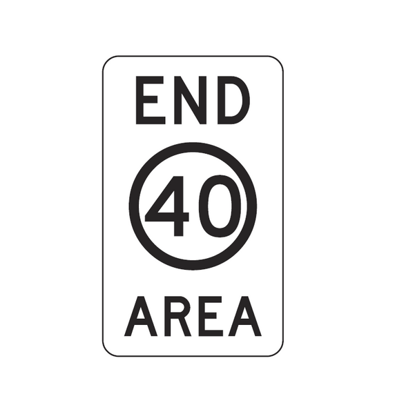 END SPEED LIMIT (symbolic) 40 AREA R4-11 Sign – BSC Safety Signs Australia