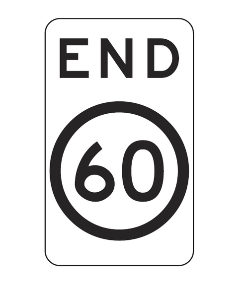 END SPEED LIMIT (symbolic) R4-12 Sign – BSC Safety Signs Australia