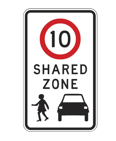 SHARED ZONE 450 x 750 R4-4 Sign – BSC Safety Signs Australia