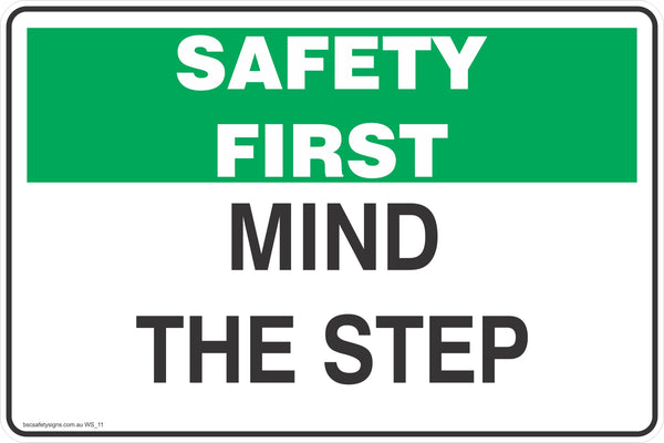 Work Site Mind The Step Safety Signs - Stickers - Safety Signage - BSC ...