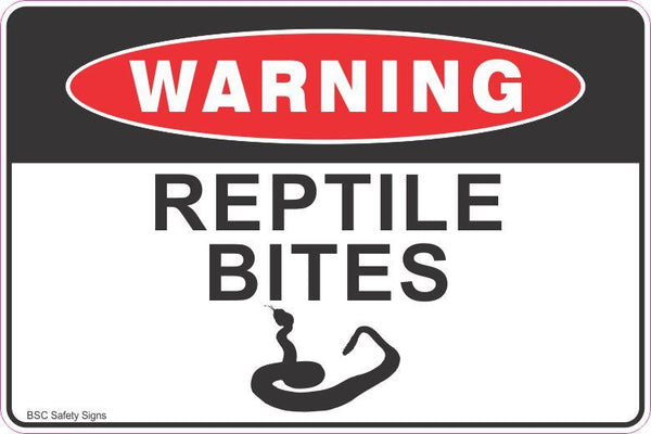 Warning Reptile Bites Warning Safety Signs - Stickers - Safety Signage ...
