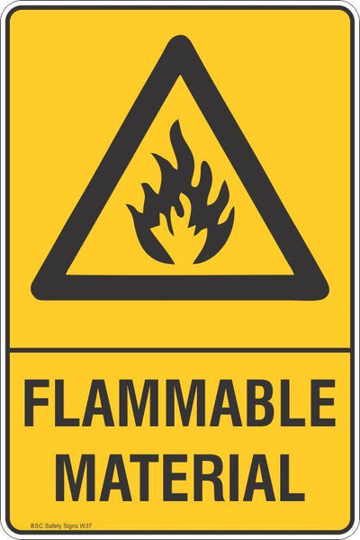 Warning Flammable Material Safety Signs and Stickers Warning Safety ...