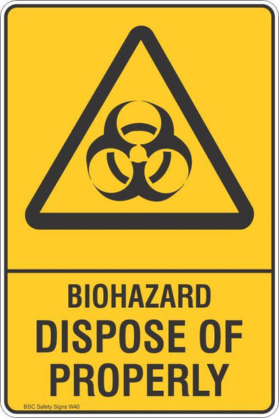 Warning Biohazard Dispose of Properly Hazard Safety Signs and Stickers ...
