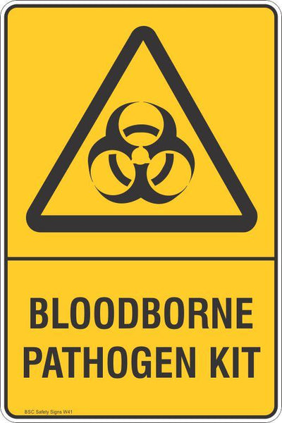 Warning Bloodborne Pathogen Kit Safety Signs and Stickers Warning ...