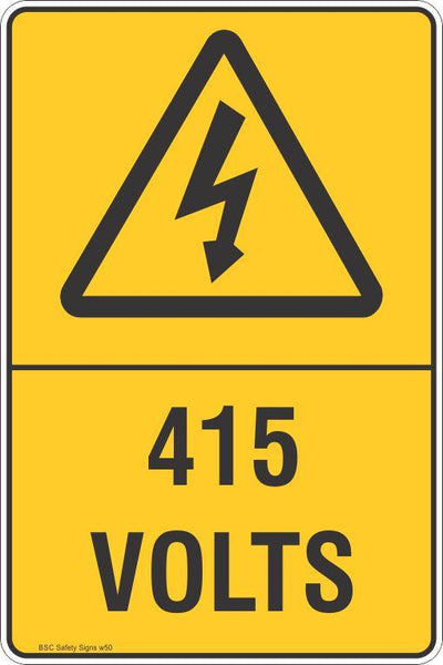 Warning 415 Volts Safety Signs and Stickers Warning Safety Signs ...