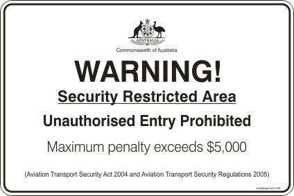 Warning Warning Security Restricted Area Unauthorised Entry Prohibited ...