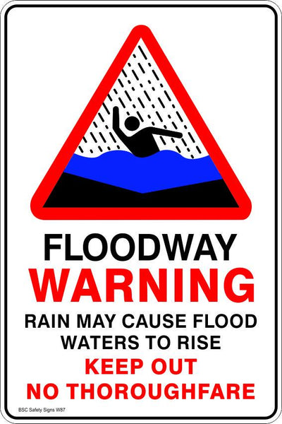 Warning Floodways Warning Safety Signs - Stickers - Safety Signage ...
