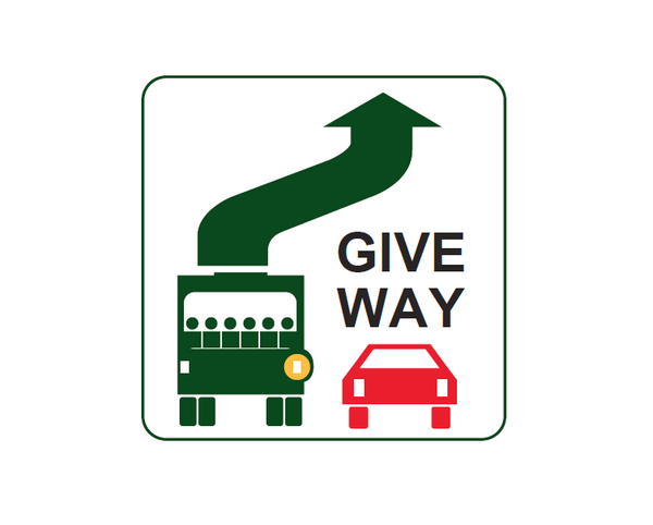 GIVE WAY to buses (Vehicle mounted sign) 350 x 350 R6-31 Road Sign ...